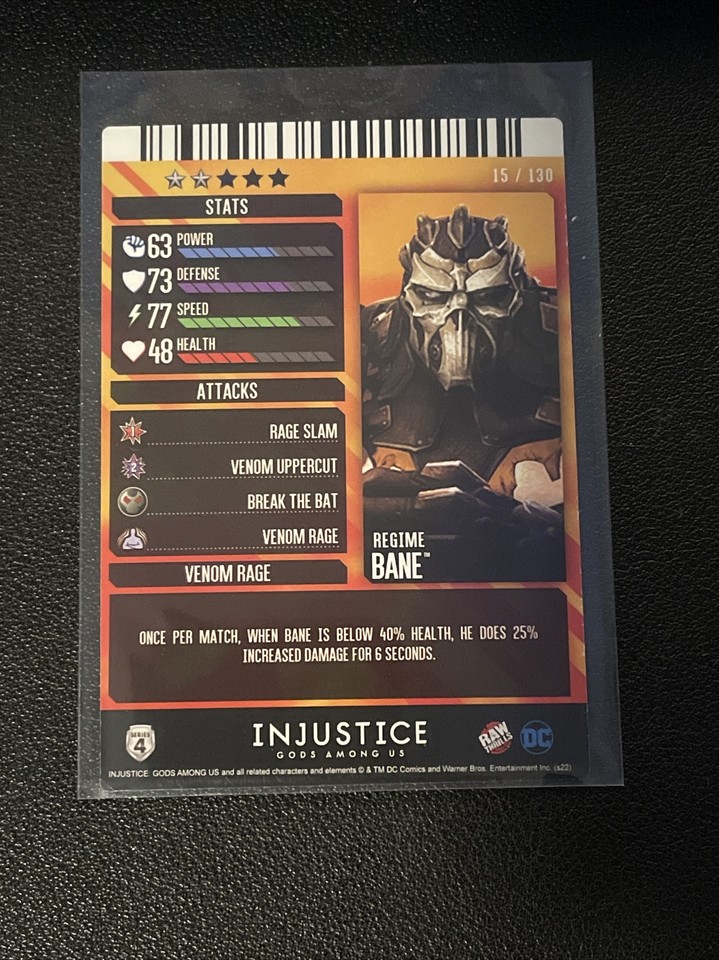 Bane Regime Injustice Gods Among Us Series 4 Card #d15/130 | eBay