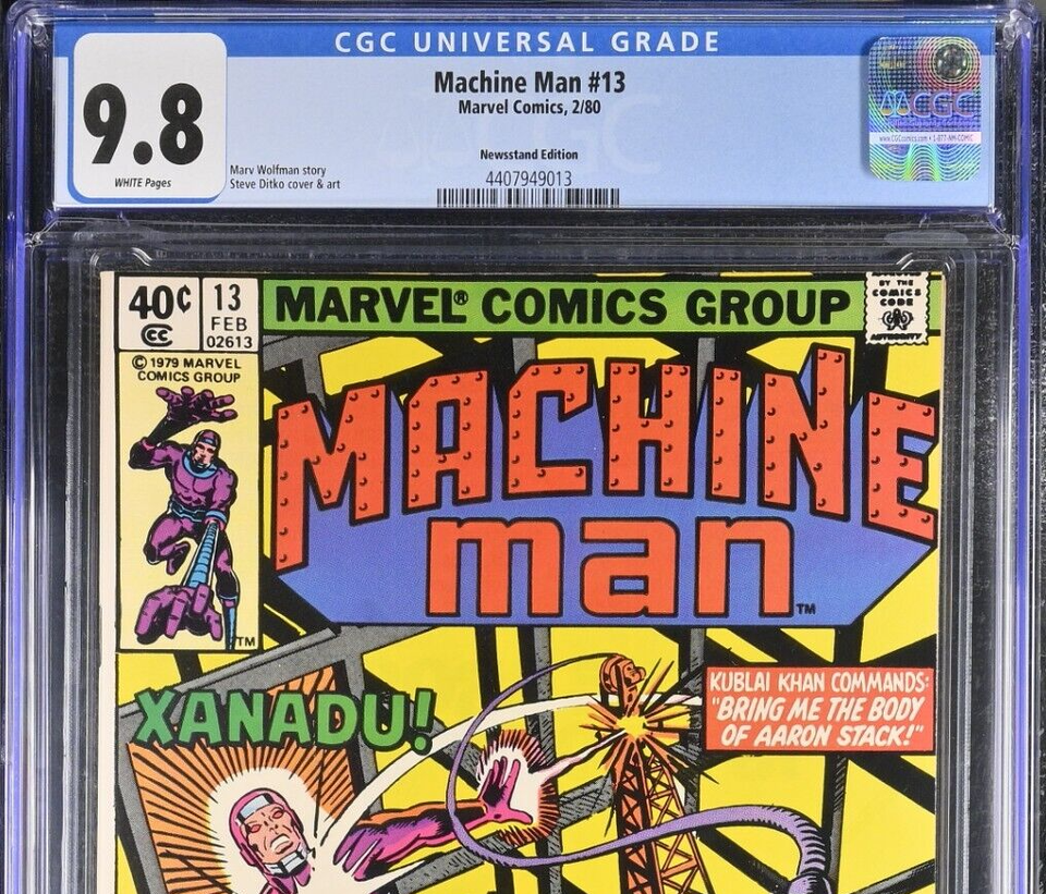 Machine Man #13 NEWSSTAND CGC 9.8 White Pages Steve Ditko Marvel 1980 🔥 ...