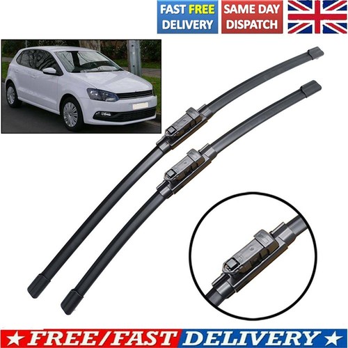 UK Front Windscreen Wiper Blades For VW Polo 2010 2011 2012 2013 Hatch ...