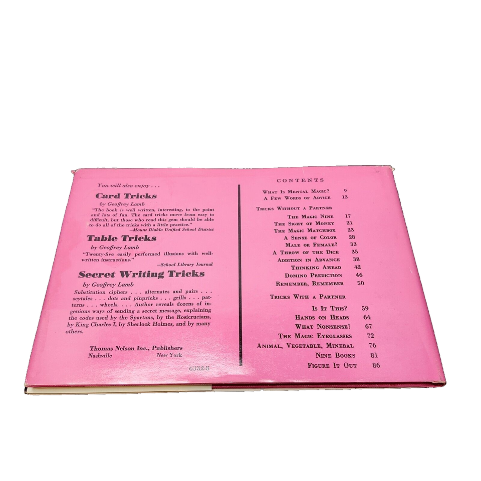 Mental Magic Tricks GEOFFREY LAMB, MAGIC BOOK 1972 Hardcover | eBay