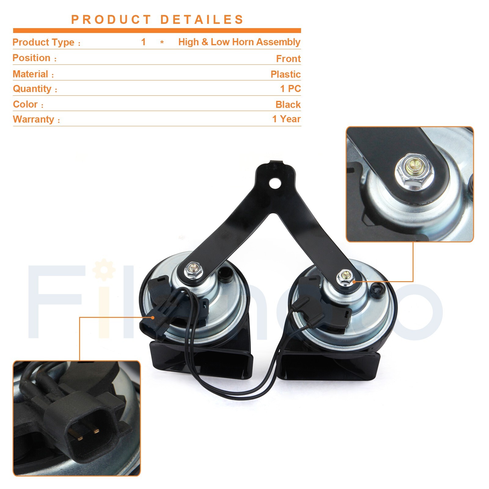 Snail Horn High & Low Dual Pitch Assembly for 2015-2022 Ford F-150 FL3Z ...