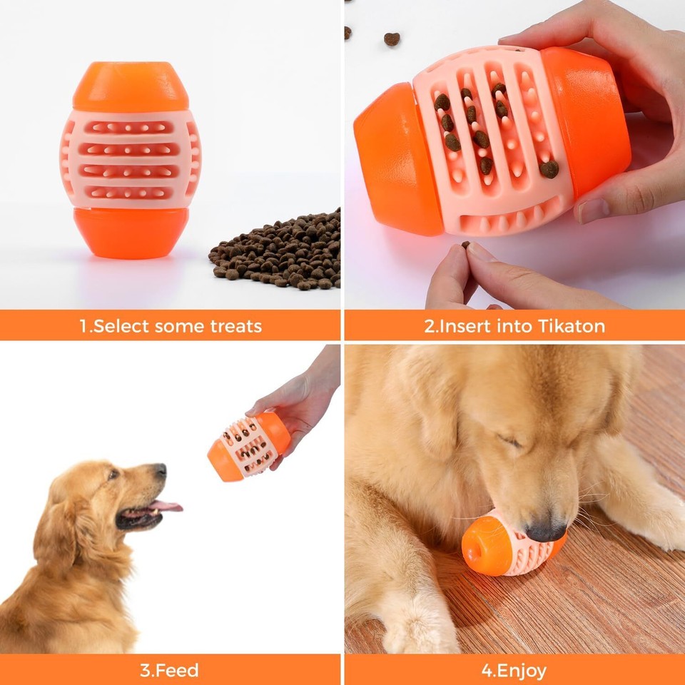 Tikaton Interactive Treat Dispensing Tough Durable Dog Puzzle Toy ...
