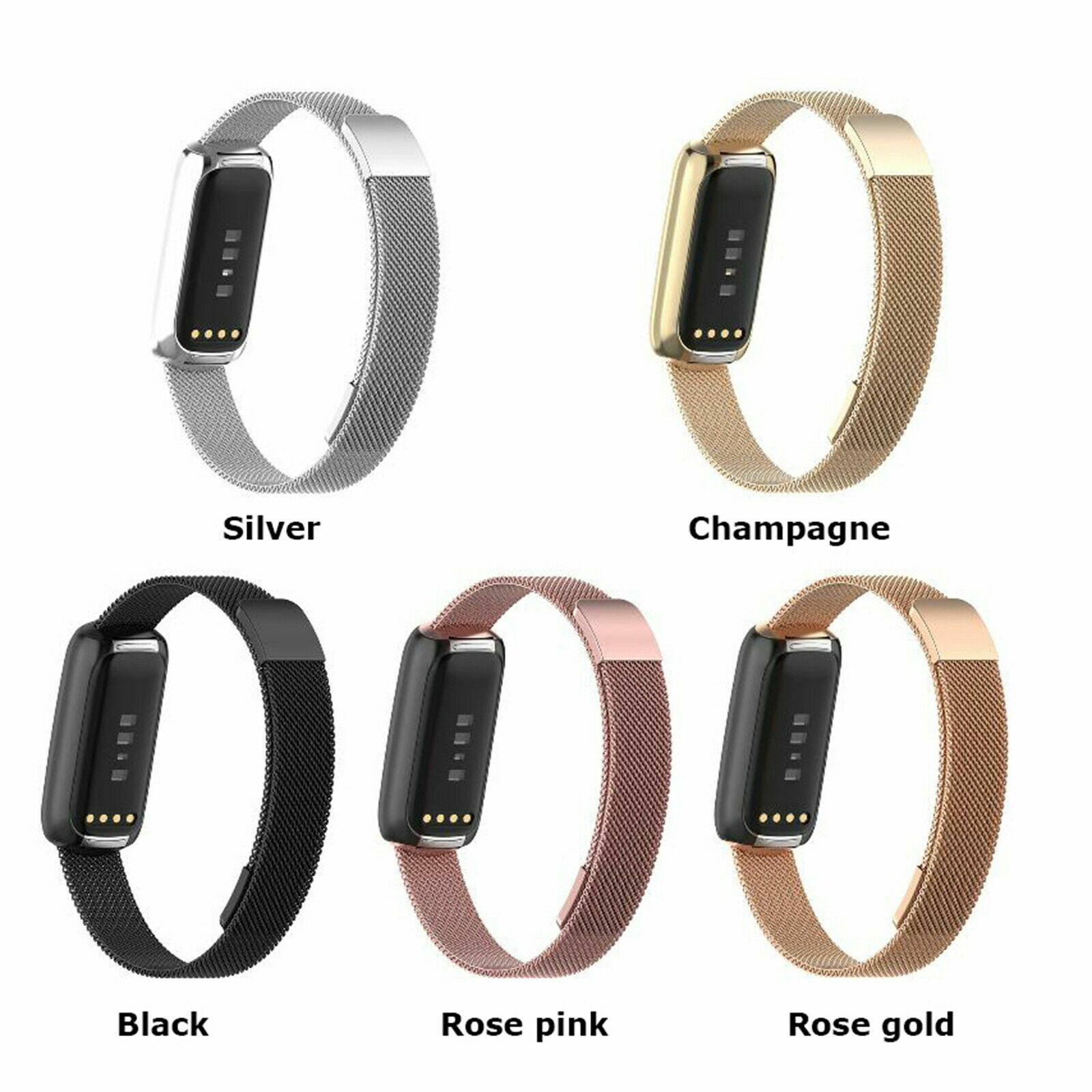 For Fitbit Luxe Replacement Metal Magnetic Loop Stainless Steel Band ...