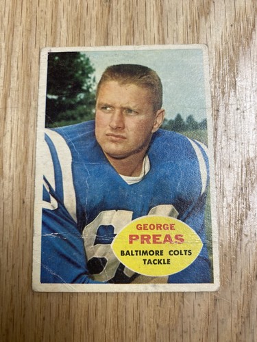 1960 Topps Football George Preas Baltimore Colts Card #6 | eBay