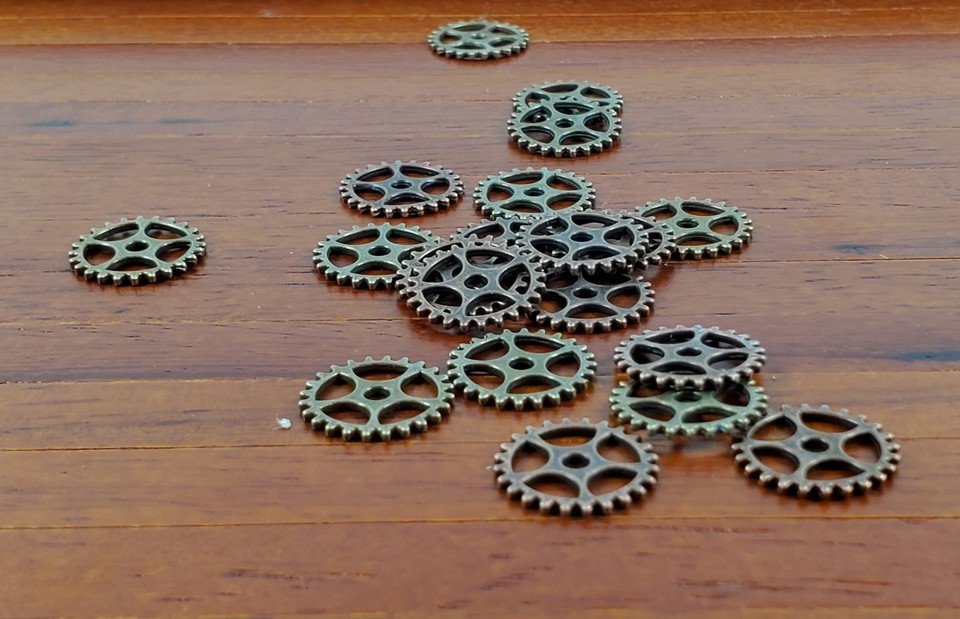 Small Metal Gears Steampunk Crafts Miniatures 20 pieces 5/8" DIY ...