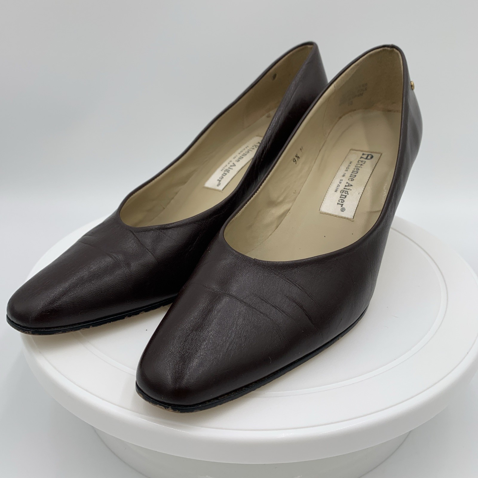 VTG Etienne Aigner Leather Taylor Shoes Burgundy Made… - Gem