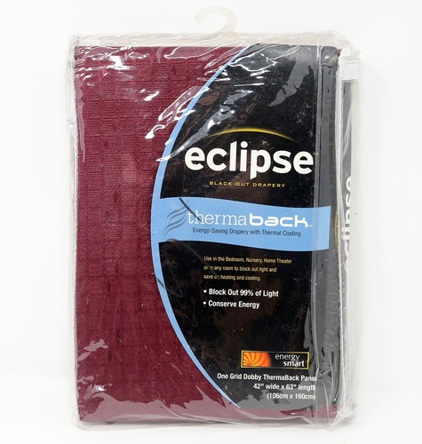 Eclipse Blackout Drapes Thermaback Energy-Efficient Curtain Panel 42” X ...