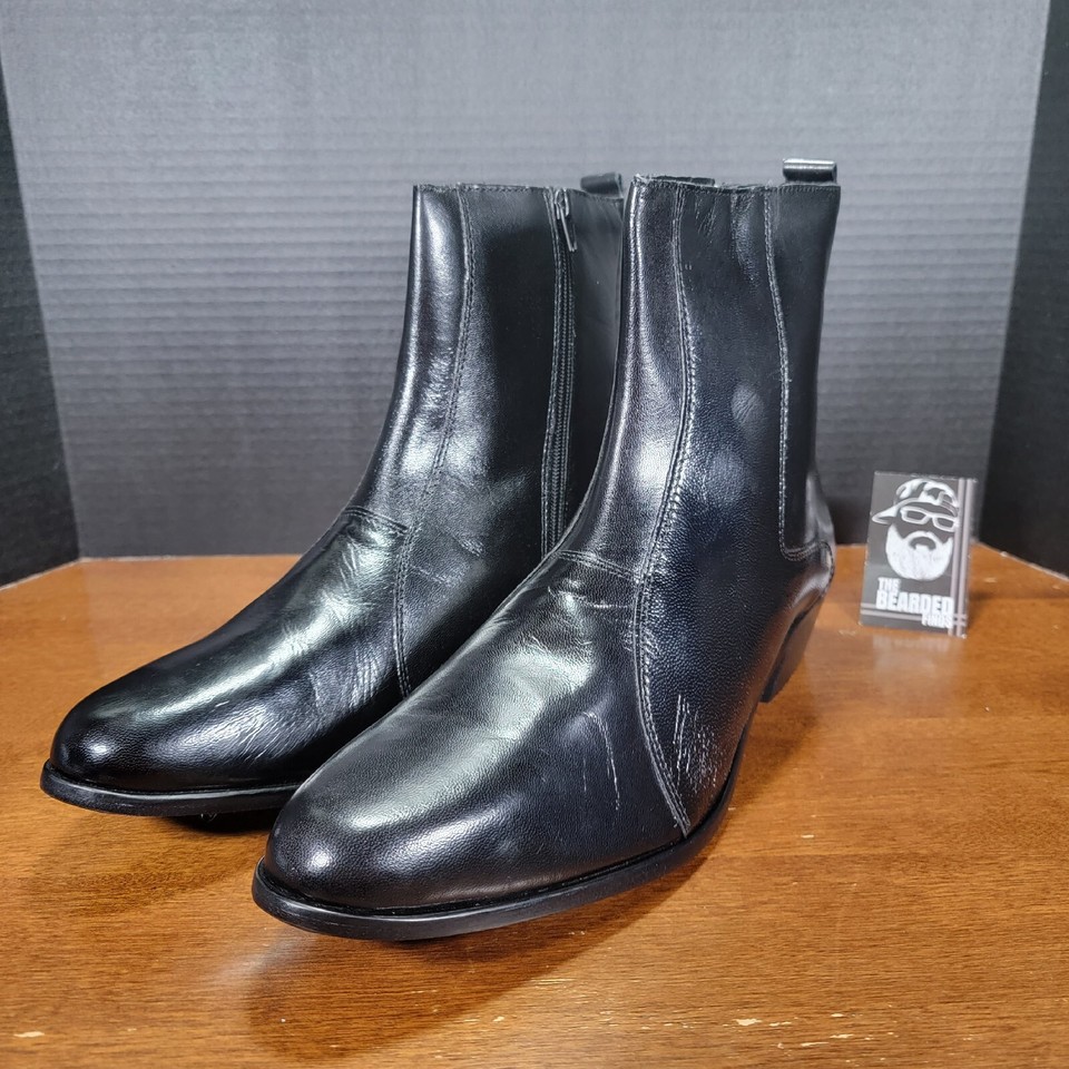 Men's Stacy Adams Santos Side Zip Boot Soft Leather Black 24855-001 ...