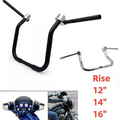 RISE 12"14"16" Handlebar 1.25" for Harley Touring FLHT FLHX Adjustable ...