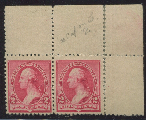 220 & 220a Pair of 2 Stamps, Right Stamp only with 'Cap on Left 2' with ...