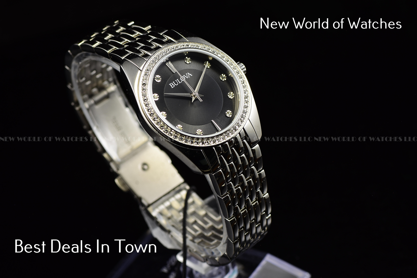 Bulova Classic Crystal Stainless Steel Ladies Quartz Diamond Watch ...