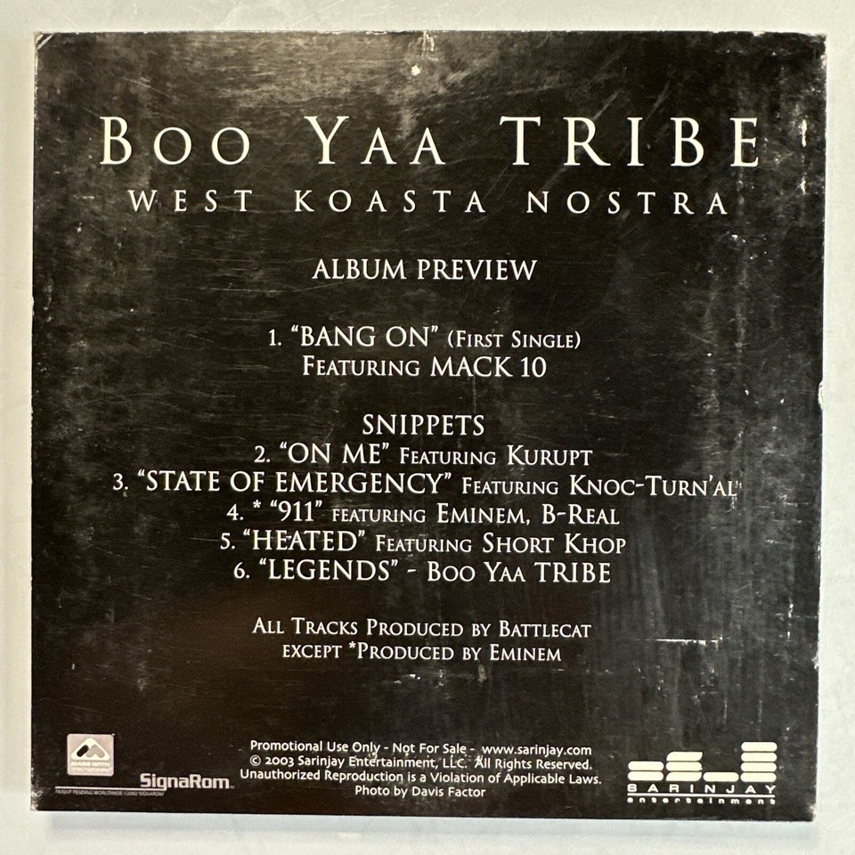 Boo Yaa Tribe West Koasta Nostra CD Promo Album Preview | eBay