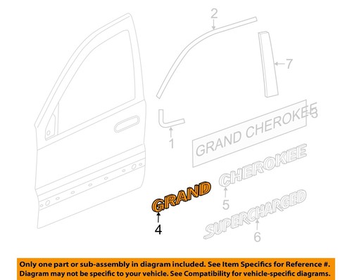 CHRYSLER OEM 17-22 Grand Cherokee WK Exterior Trim-Nameplate 55112900AB ...