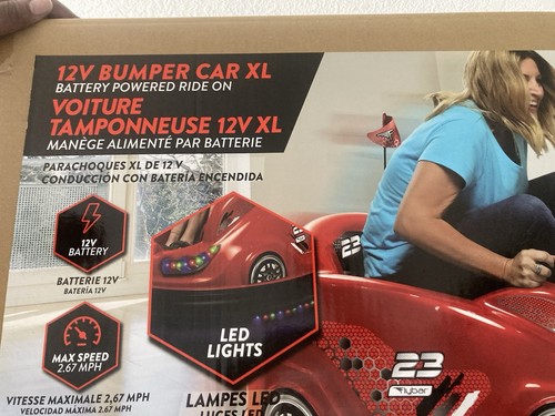 Flybar 12V Bumper Car, Battery Powered Ride On, Fun LED Lights ...