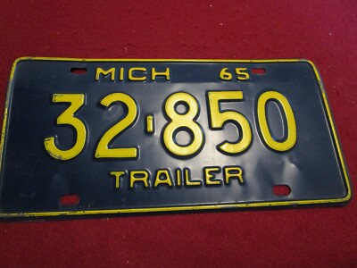 1965 Michigan License Plate: #32-850 Trailer & Camping Trailer | eBay