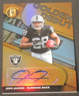 Josh Jacobs 2019 Panini Gold Standard Autograph Rookie Debut (6/25 ...