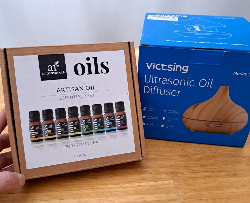 Victsing Ultrasonic Oil Diffuser & Art Naturals Essential Oils (6 ...