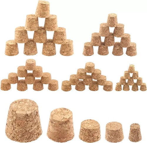 100Pcs 5 Sizes Mini Cork Stoppers Tapered Cork Plugs Small Corks ...