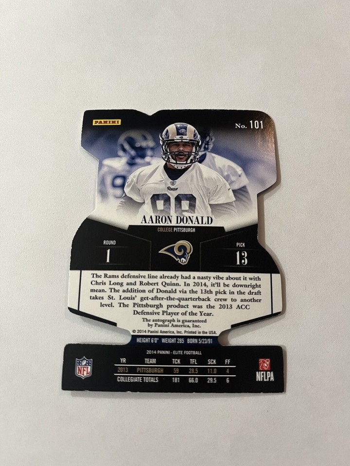 Aaron Donald Elite Rookie Red Die Cut 2014 - 47/49 | eBay