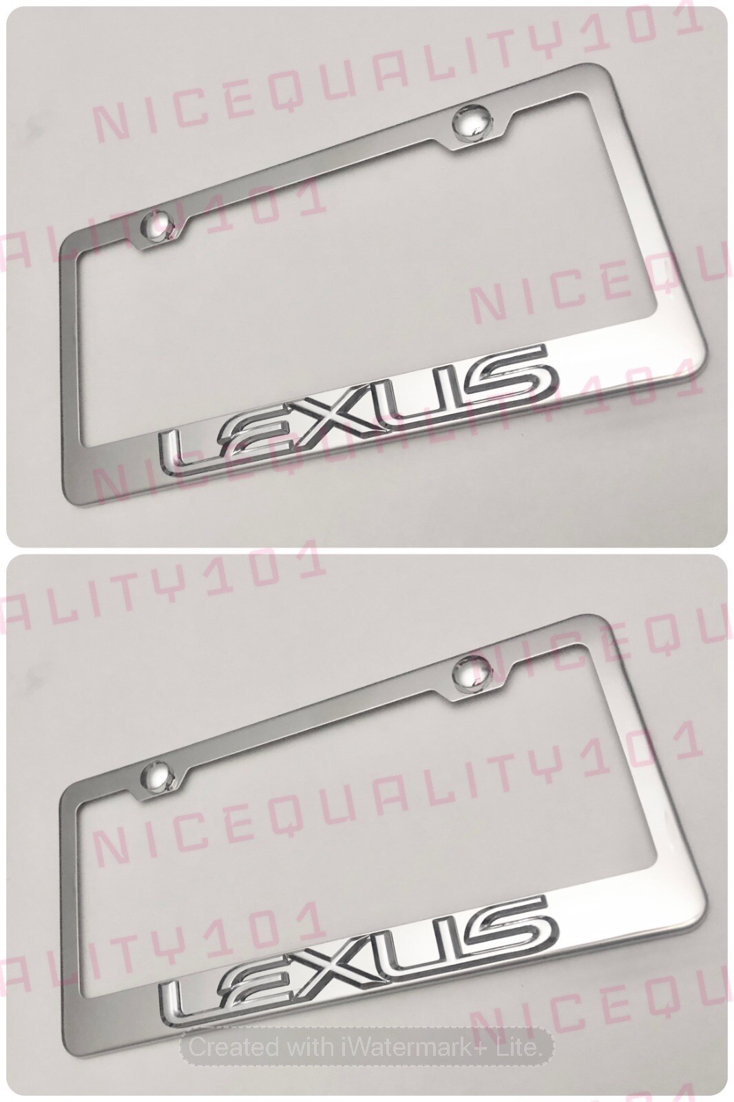 2X 3D Lexus F Sport Stainless Steel Chrome Finished License Plate Frame ...