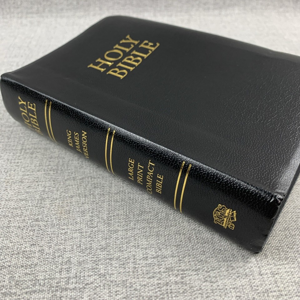 Holy Bible King James Version - Large Print Compact Bible Black Faux ...