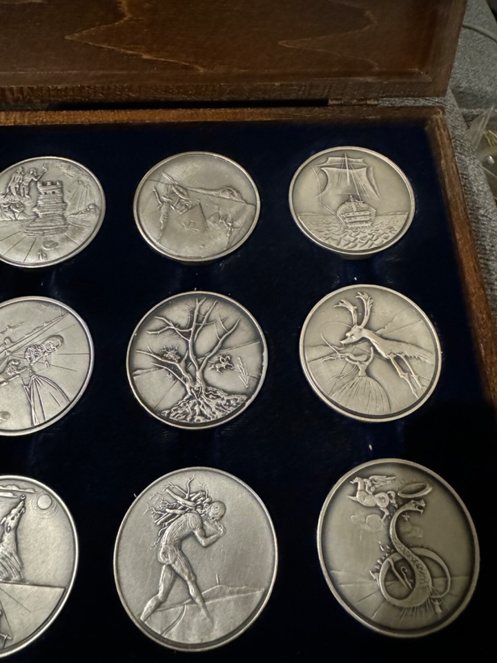 Salvador Dali 12 tribes of Israel 25th anniversary .999 Silver Coin Set ...