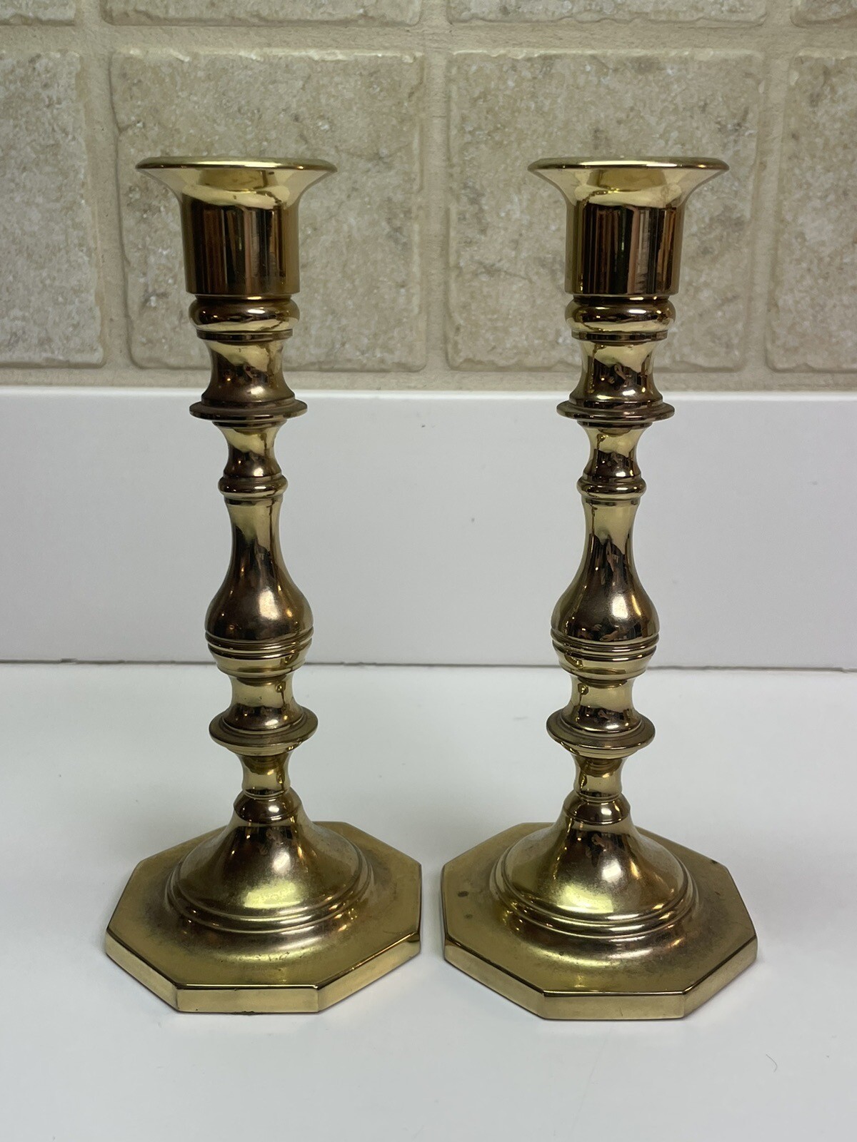 Pair of 7" Baldwin Brass Candlesticks | eBay