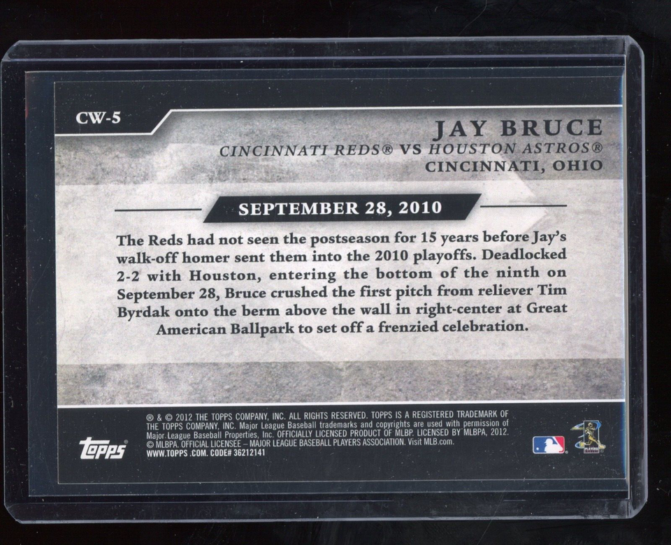 2012 Topps Classic Walk-Offs Cincinnati Reds Baseball Card #CW5 Jay ...