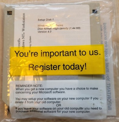 Vintage Floppy Diskette - Microsoft Windows NT Workstation Setup Disks ...