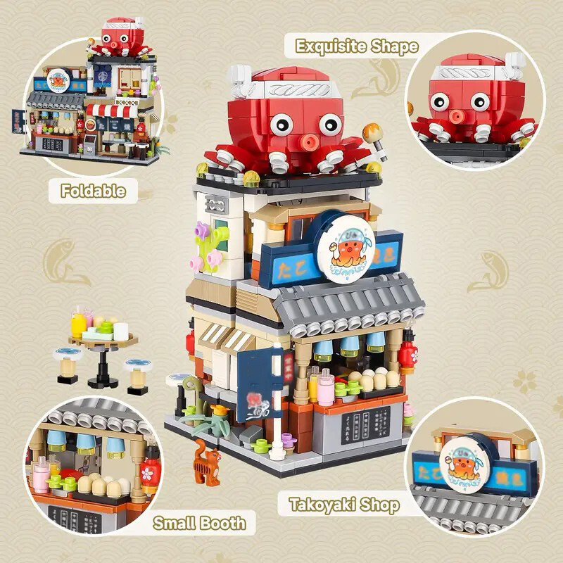 LOZ Mini Blocks Sets Food Street View Building Blocks Micro Bricks with ...