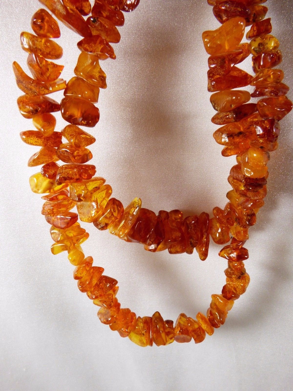 VTG Baltic Russian natural raw genuine Amber nugget 26" strand 50 g ...