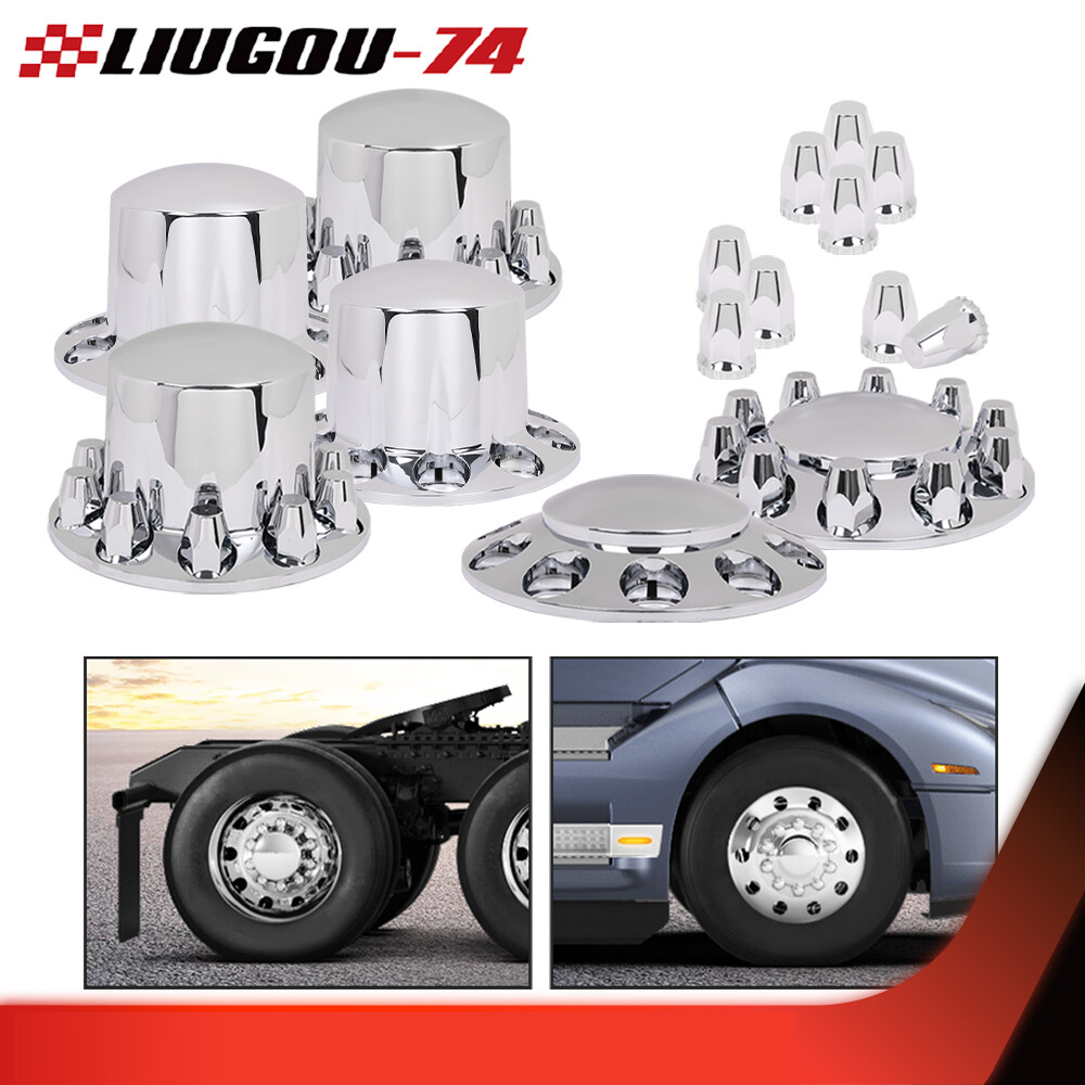 Complete 33mm Lug Hub Cover Semi Truck Wheel Axle Cover Kit Front ...