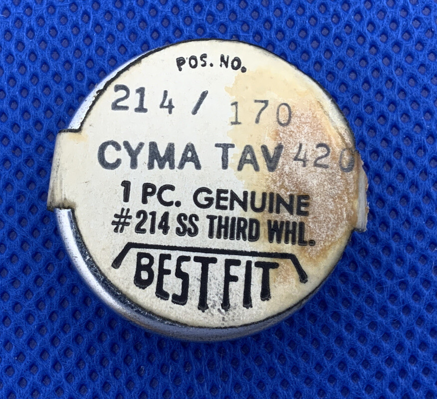 Cyma Tav 420 Part # 214/170 SS Third Wheel By Bestfit Opened. NOS 10R ...