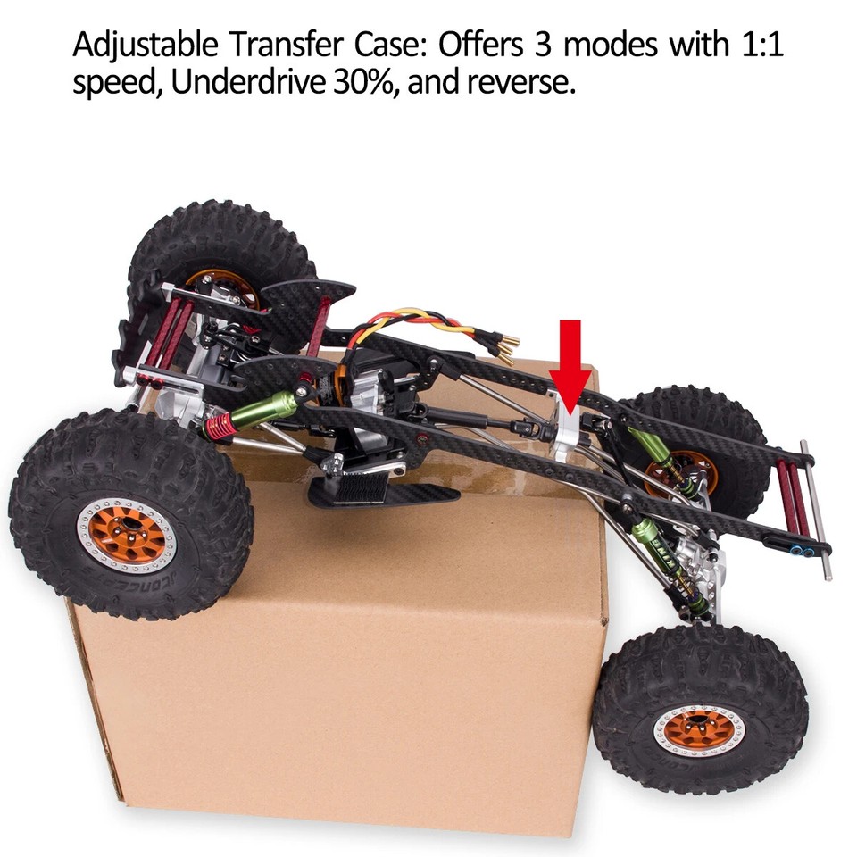 Carbon Fiber LCG Chassis Frame Rails Gearbox Set For 1/10 Axial SCX10 ...