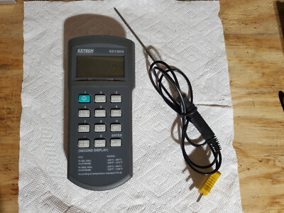 Extech 421504 Dual Input Thermometer with Probe | eBay