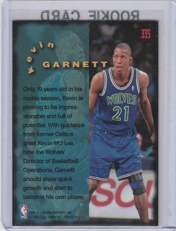 KEVIN GARNETT ROOKIE CARD 1995/96 Fleer RC Firm Foundation Basketball T ...