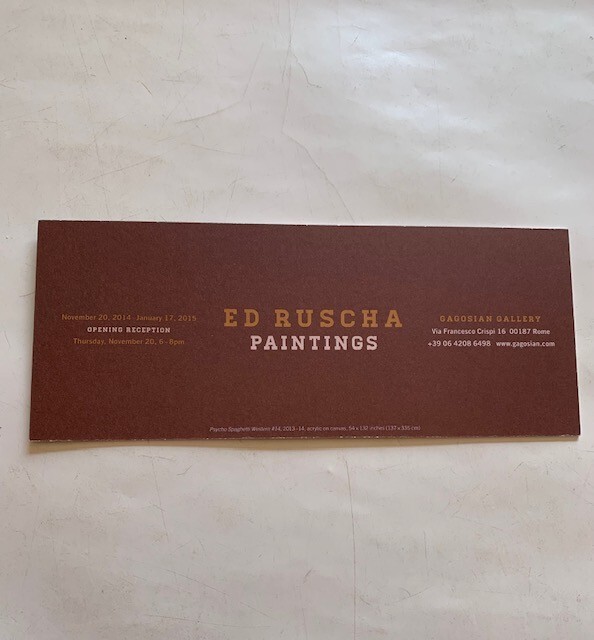 ED RUSCHA: PAINTINGS: OPENING RECEPTION CARD | eBay