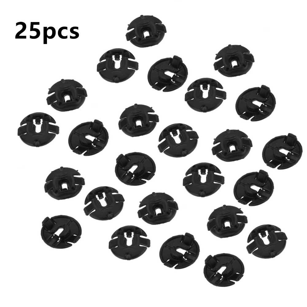 25pcs Car Auto Plastic Rivets Clips Wheel Retainer Washer Colour Black ...