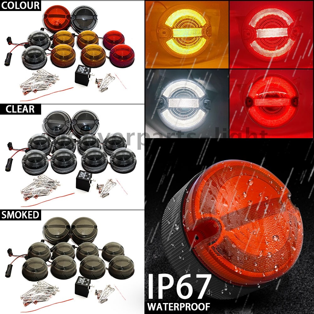 For Land Rover Defender 90 110 LED Turn Signal Stop Tail Lights Upgrade ...