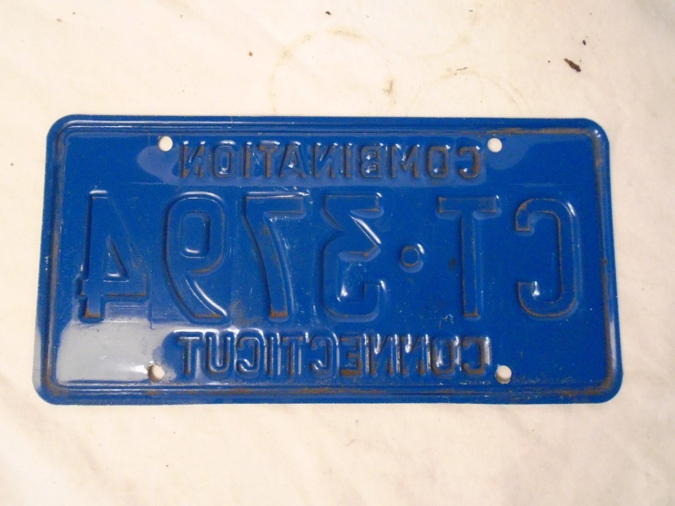 "CT"-Series Connecticut Combination License Plate, number "CT 3794", VG ...