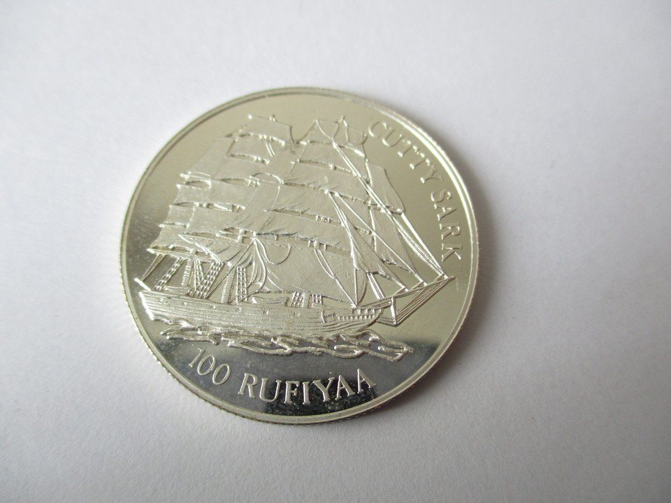 Maldives 100 Rufiyaa "Cutty Sark" silver proof coin 1993 | eBay
