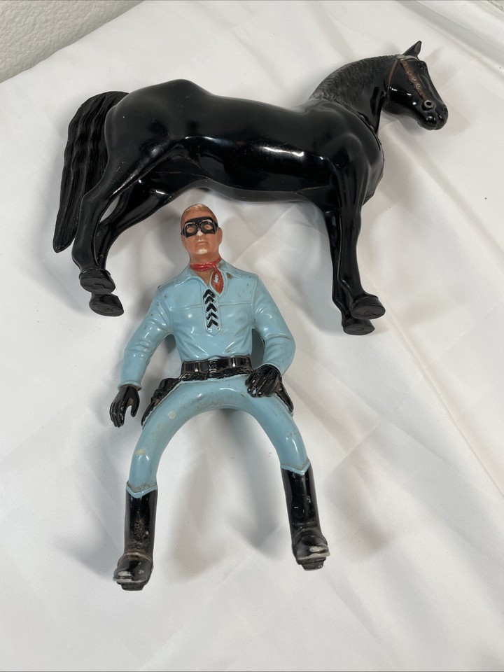 VINTAGE 1950's Hartland Plastics The Lone Ranger Toy Action Figure w ...