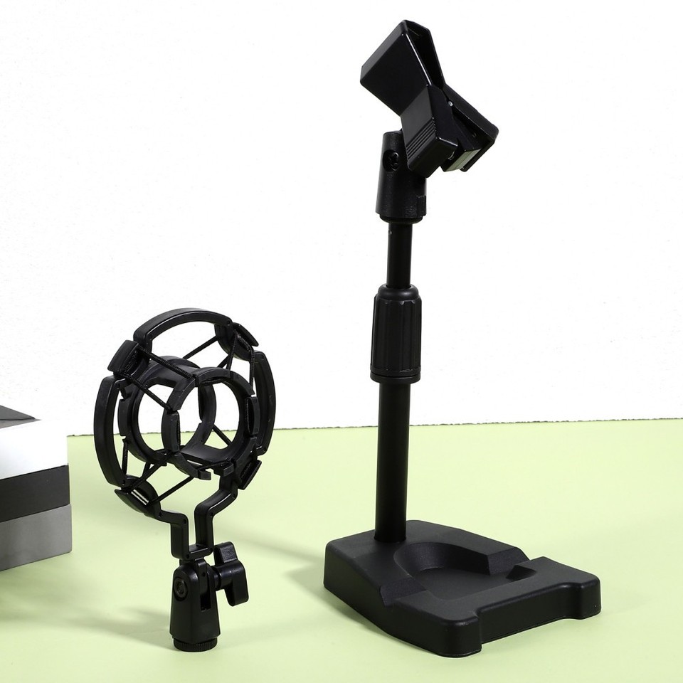 Desk Microphone Stand Adjustable Table Mic Stand with Shock Mount ...