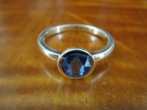 FAS Round Blue Stone Sterling Silver 925 Ring Size 7 | eBay