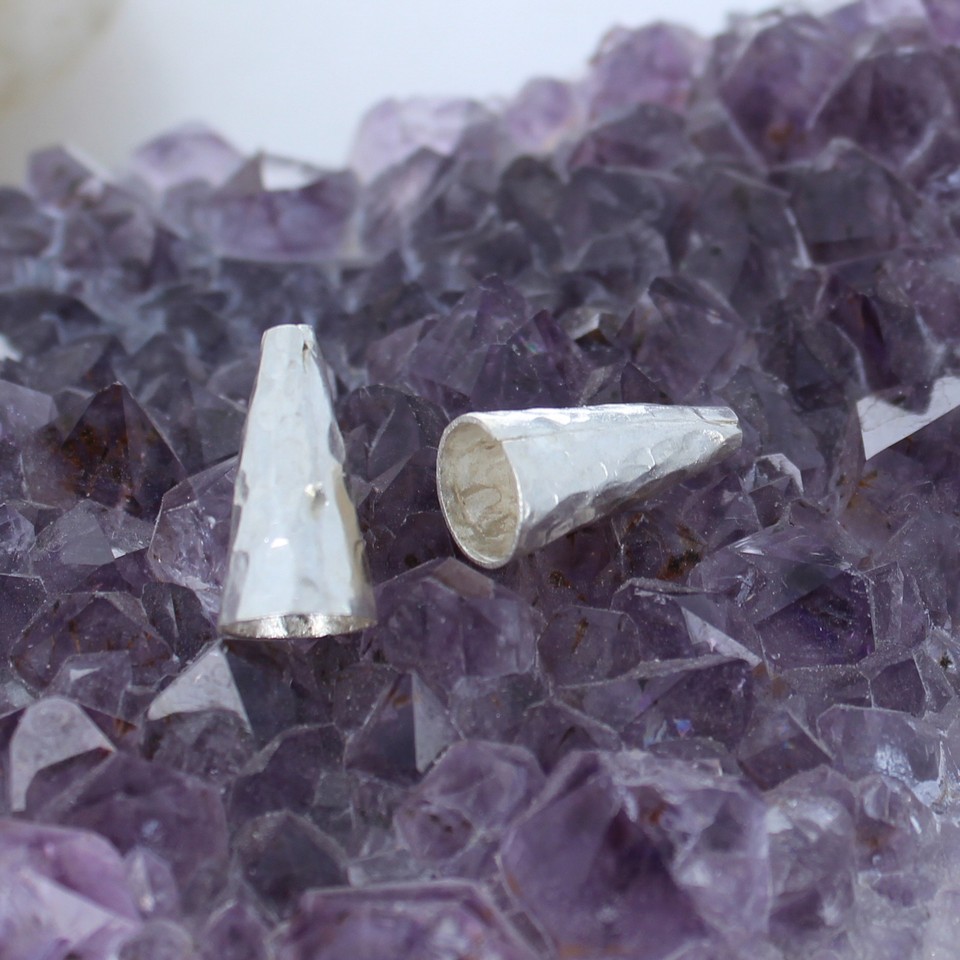 Textured Sterling Silver End Cones 20x8mm Pair*NewWorldGems | eBay
