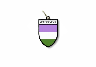 keychain key chain ring flag national shield genderqueer lgbt gender | eBay
