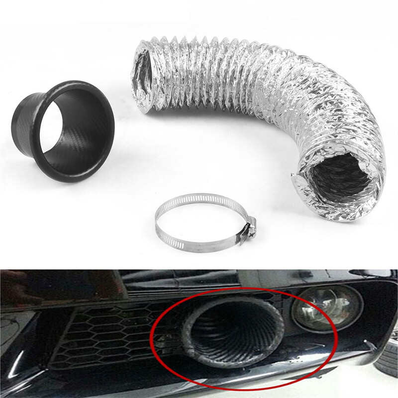 Car Front Bumper Cold Turbo Air-Intake Pipe System Funnel Kit Universal ...