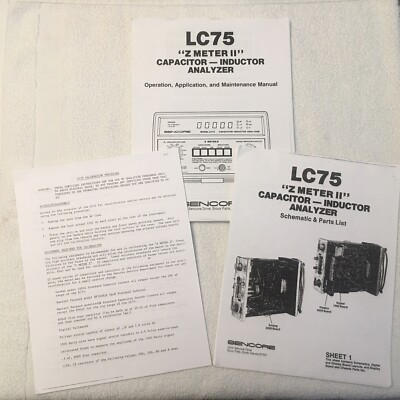 SENCORE LC75 Owners Manual, Schematic, Parts List & Calibration ...