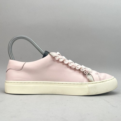 Tory Burch Sport Womens 7.5 M Ruffle Sneaker Shoes Pink Leather Lace Up ...