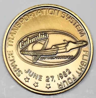N004 NASA SPACE SHUTTLE COIN / MEDAL, COLUMBIA, STS-4 FINAL TEST FLIGHT ...